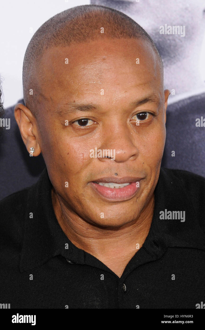 Dr. Dre attends the Straight Outta Compton world premiere at L.A. Live ...