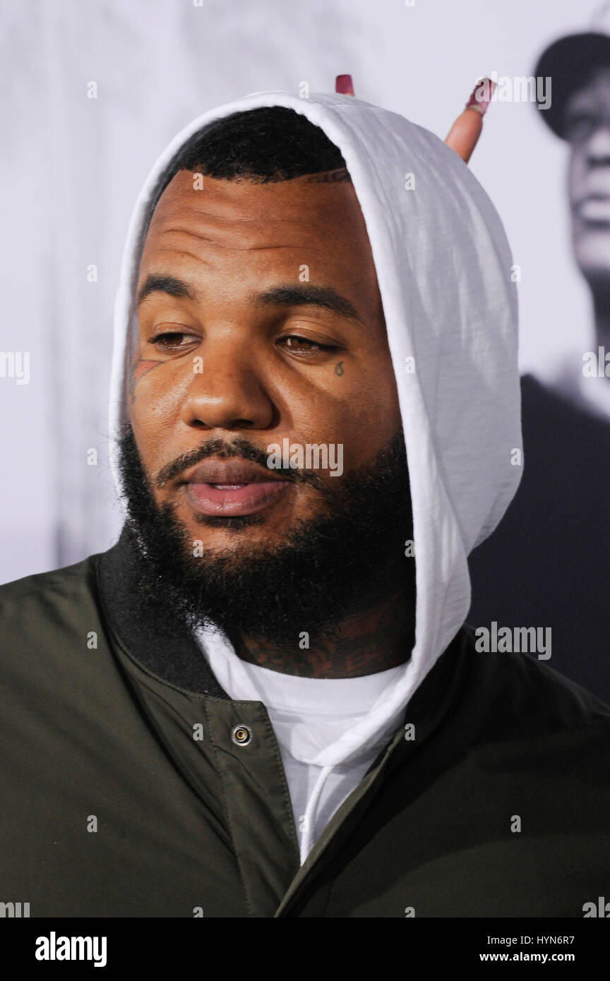 The Game attends the Straight Outta Compton world premiere at L.A. Live ...