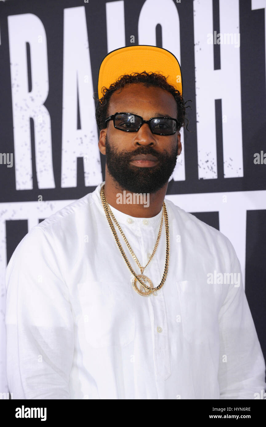 Baron Davis attends the Straight Outta Compton world premiere at L.A ...