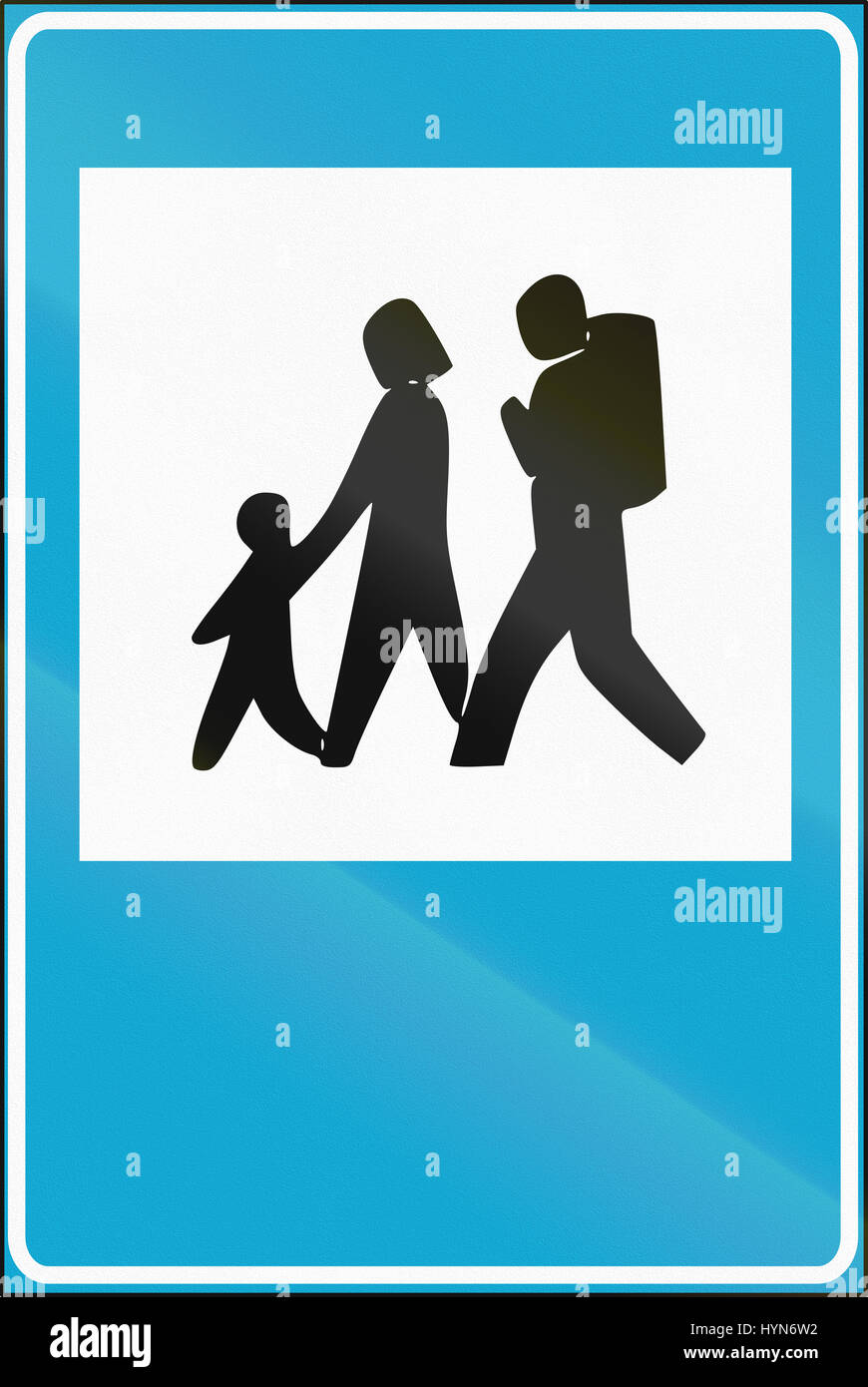 Road sign used in Estonia - Starting point for walking tours Stock ...