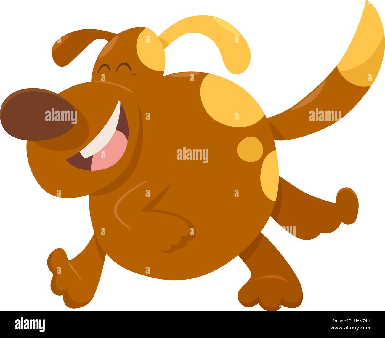 Cartoon Illustration of Cute Running Spotted Dog Animal Character Stock ...