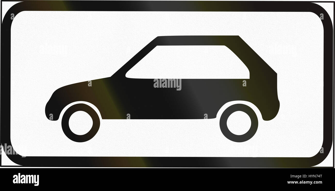 Road sign used in Estonia - Symbol plate for passenger cars Stock Photo ...