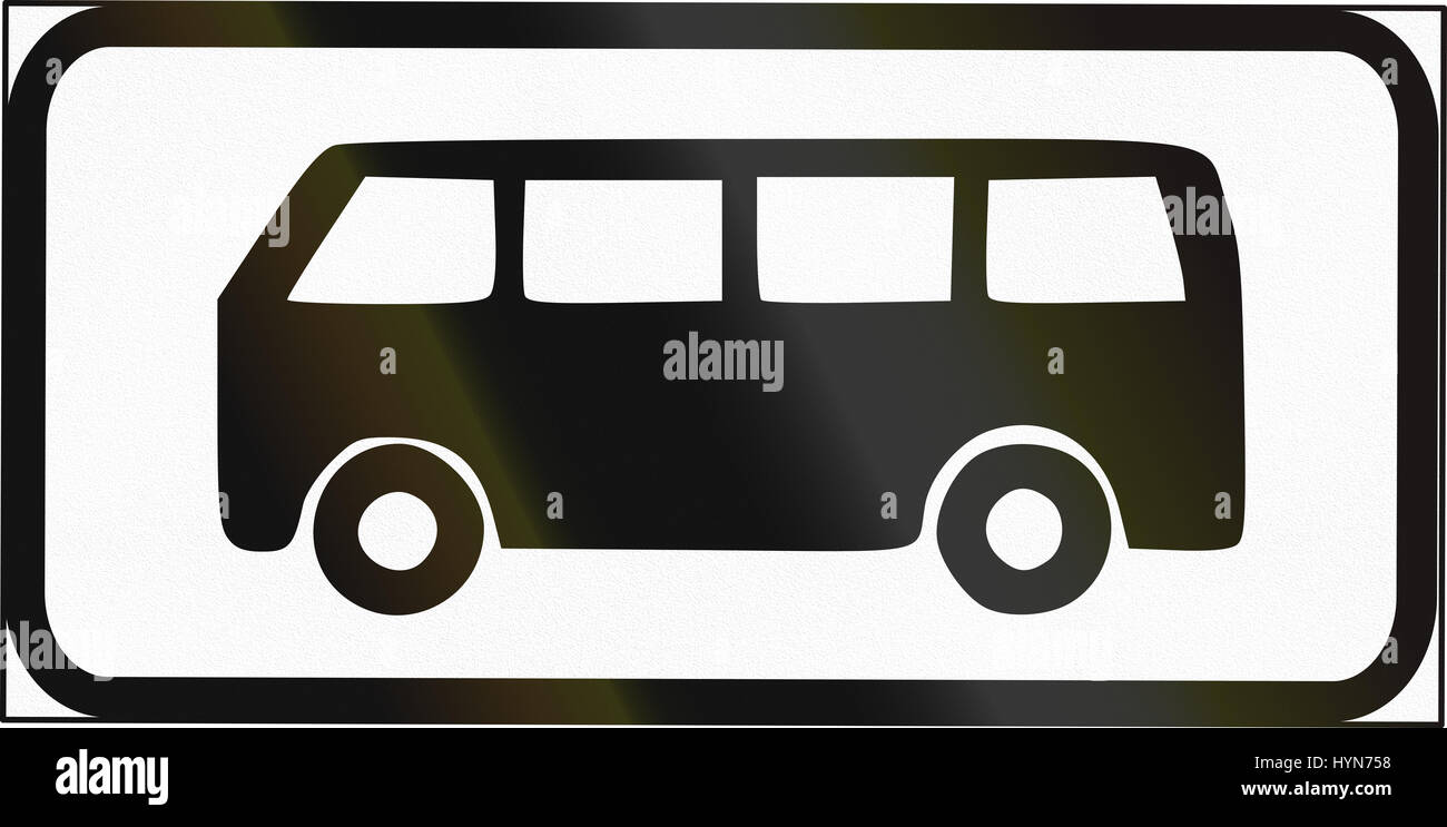Road sign used in Estonia - Symbol plate for buses Stock Photo - Alamy