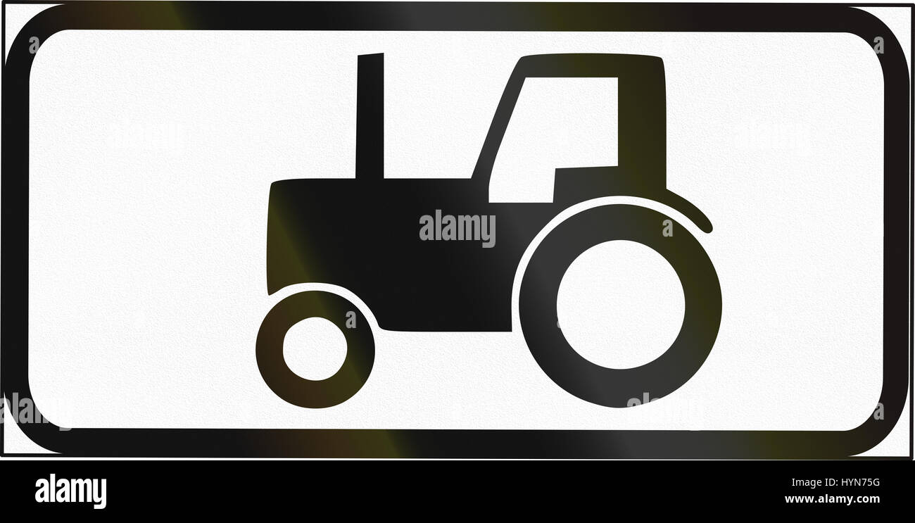 Road sign used in Estonia - Symbol plate for agricultural vehicles ...