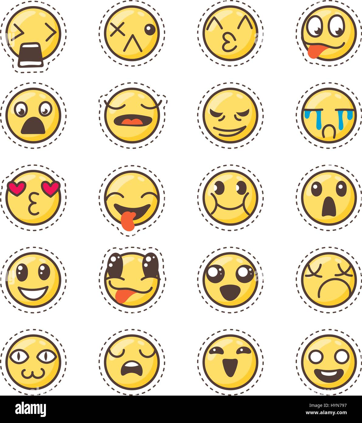 Happy face emoticon anime hi-res stock photography and images - Alamy