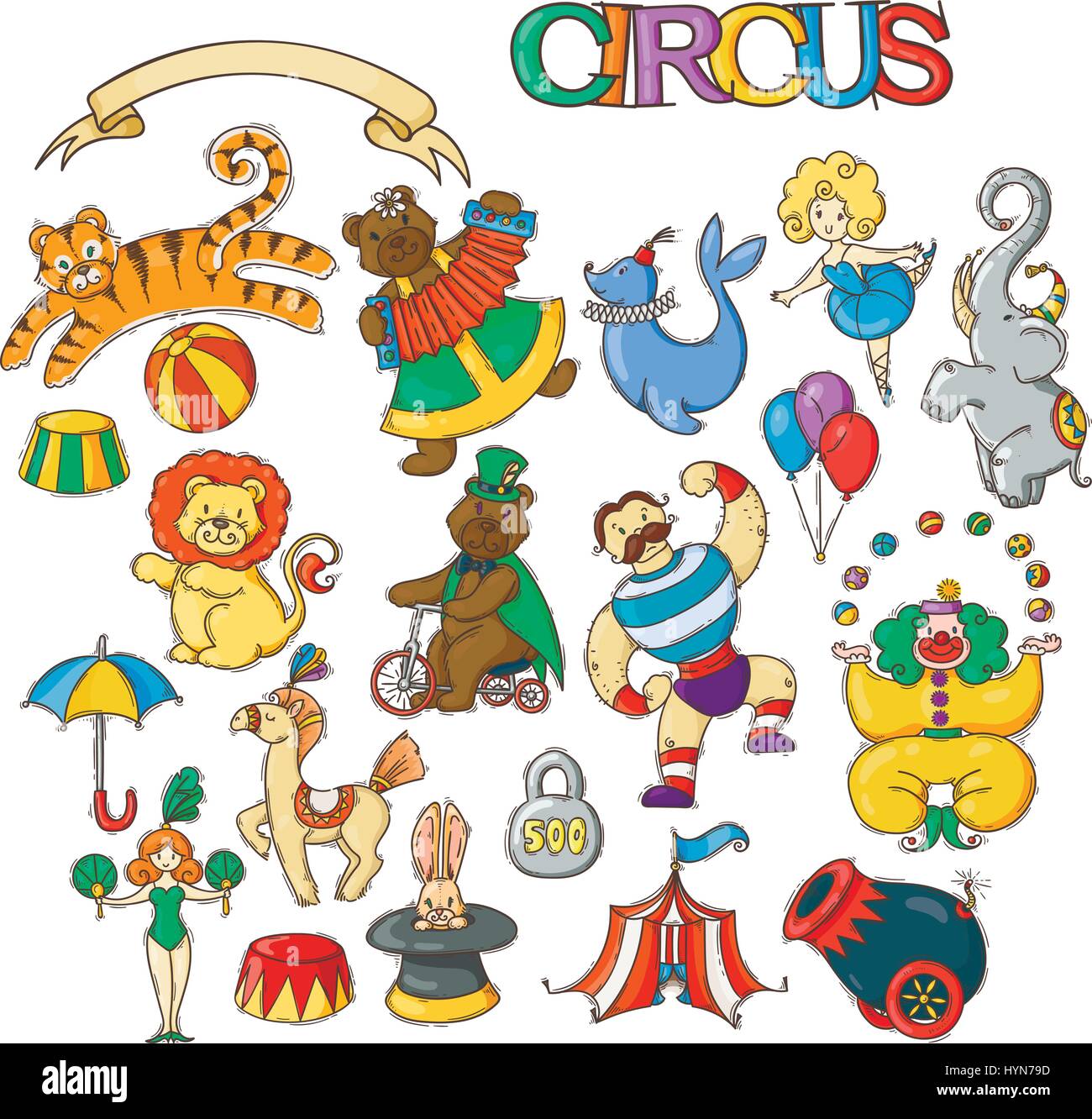 Horse cartoon circus hi-res stock photography and images - Alamy