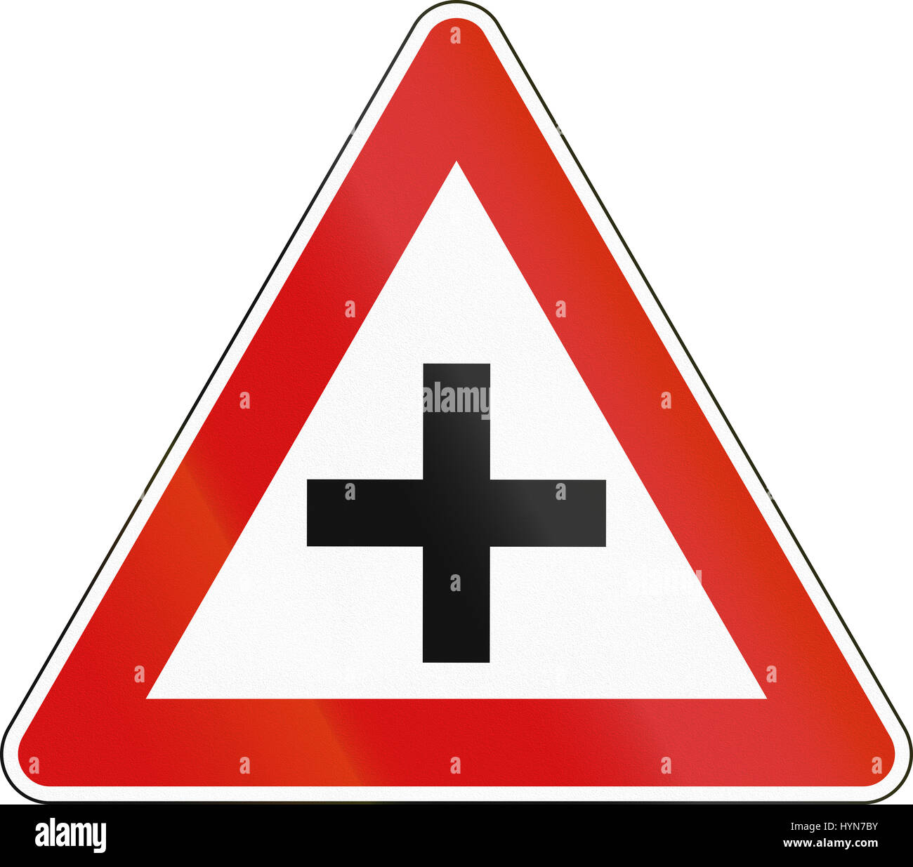 Road sign used in Malta - Intersection Stock Photo - Alamy