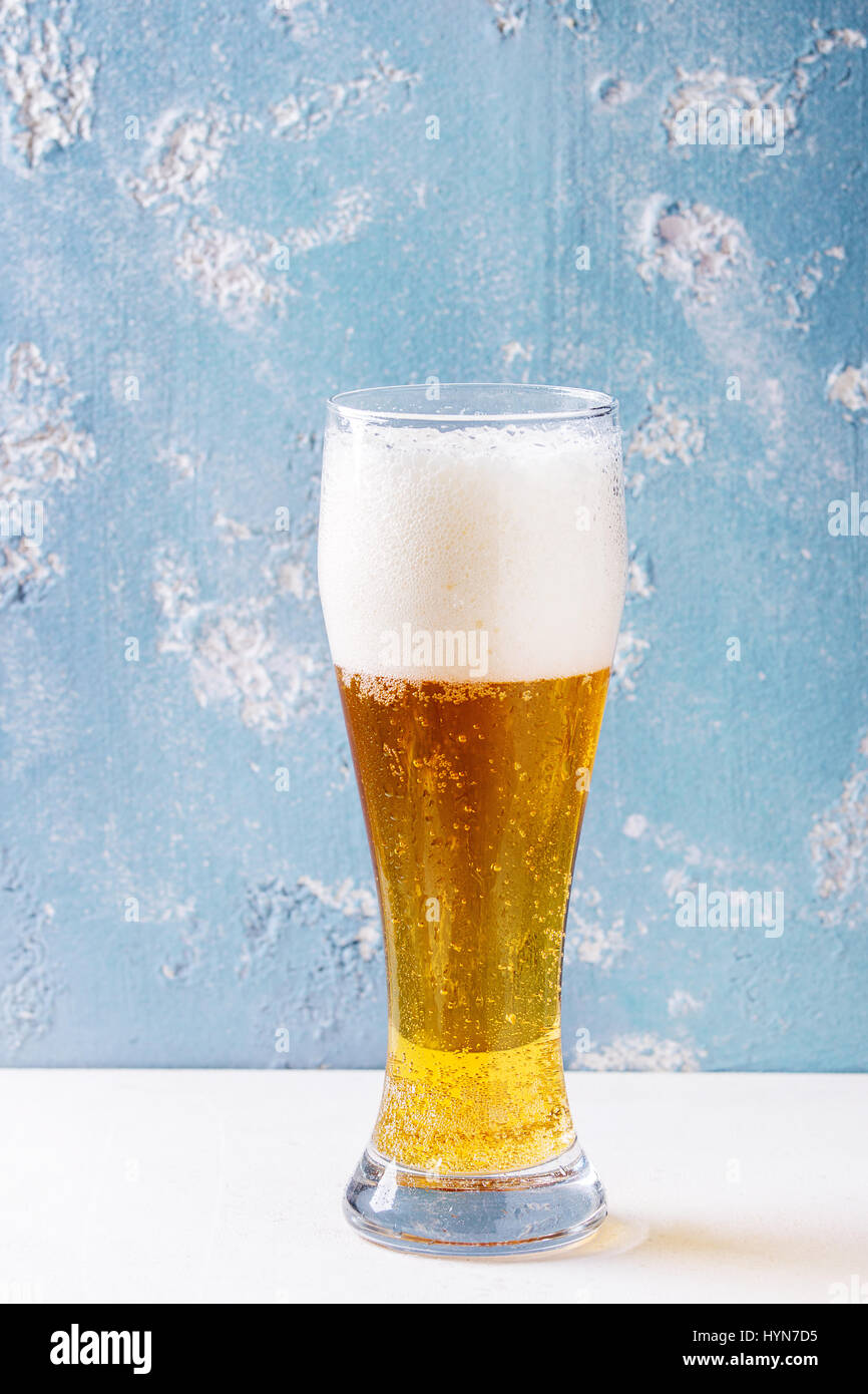 Glass of lager beer Stock Photo - Alamy