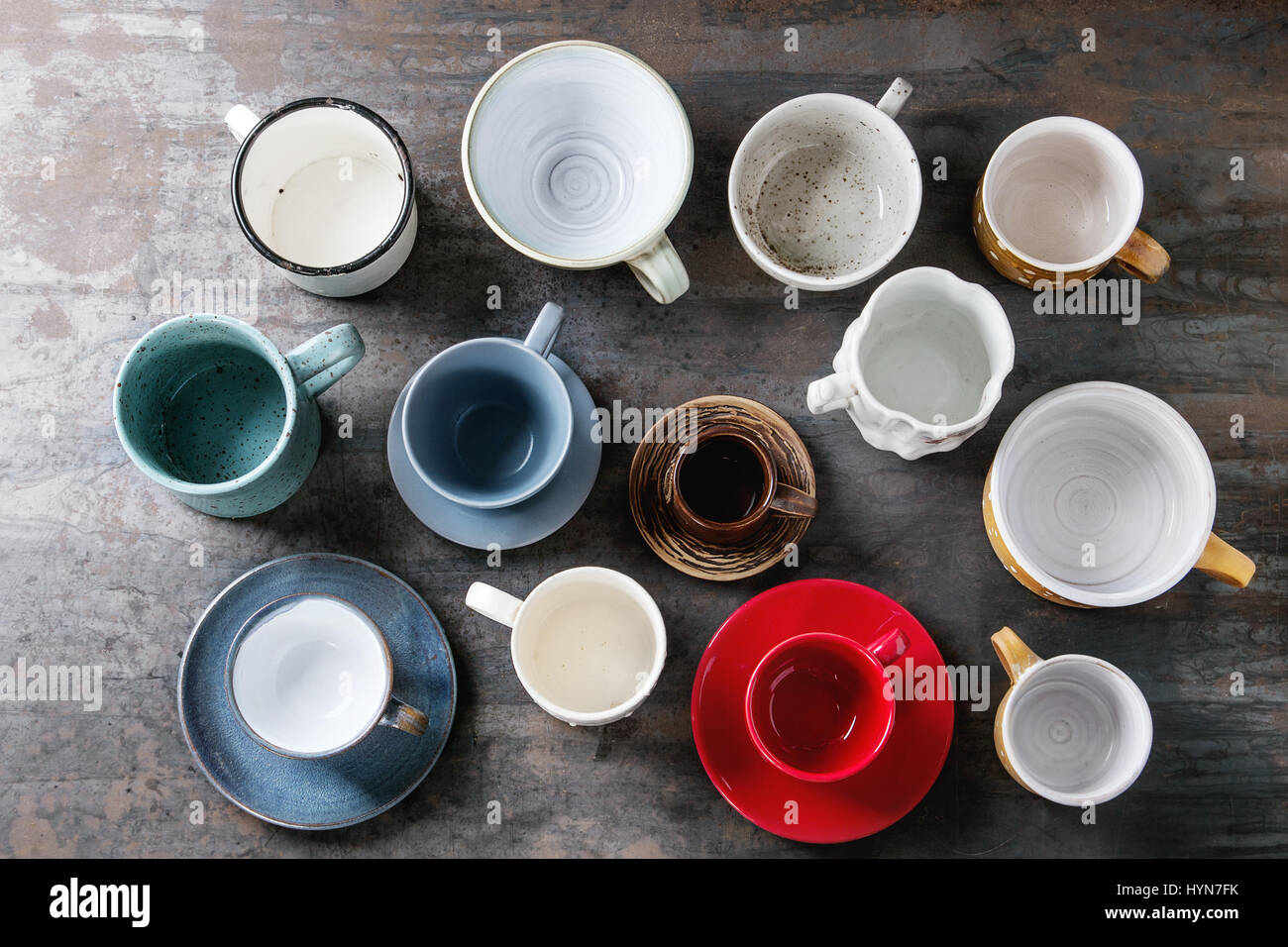 Empty colorful plates collection Stock Photo - Alamy