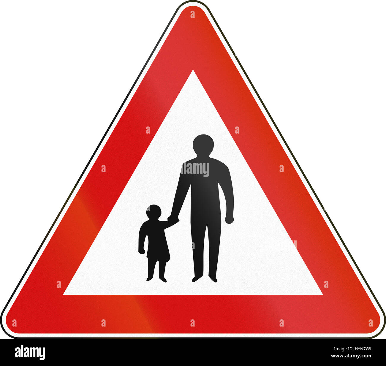 Road sign used in Malta - Pedestrians Stock Photo - Alamy