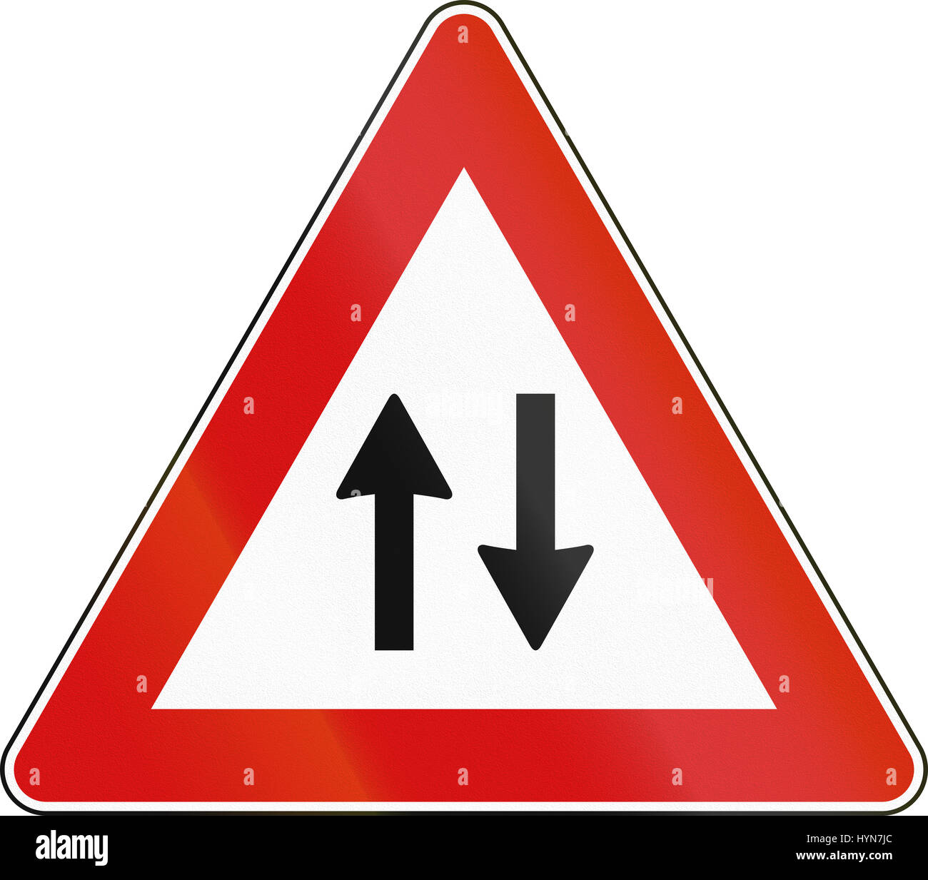 Road sign used in Malta - Traffic in both directions Stock Photo - Alamy