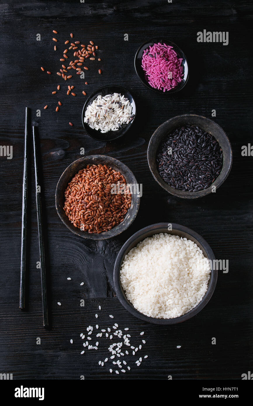 Variety of colorful rice Stock Photo - Alamy