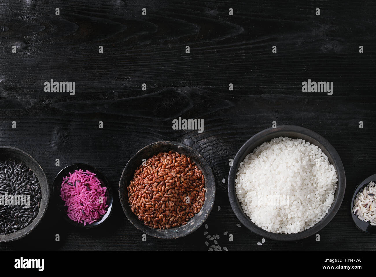Variety of colorful rice Stock Photo - Alamy