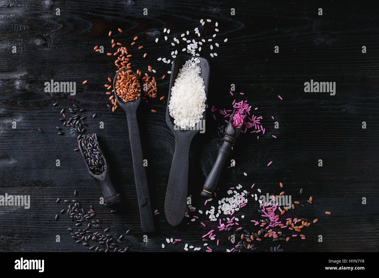 Variety of colorful rice Stock Photo - Alamy