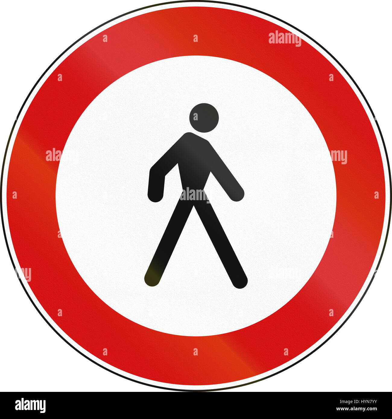 Road sign used in Malta - No Pedestrians Stock Photo - Alamy
