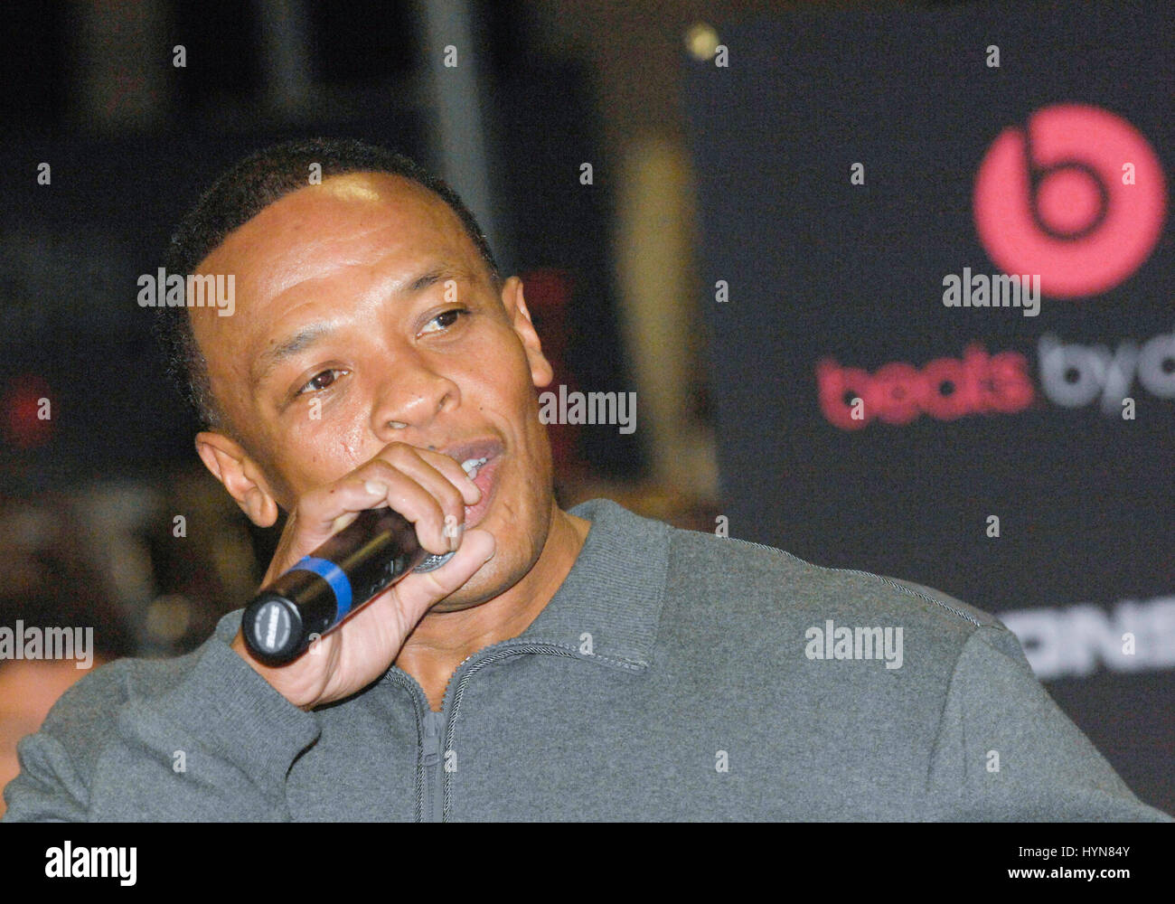 Rapper/Producer Dr. Dre attends Lady Gaga CD release and beats by dr ...