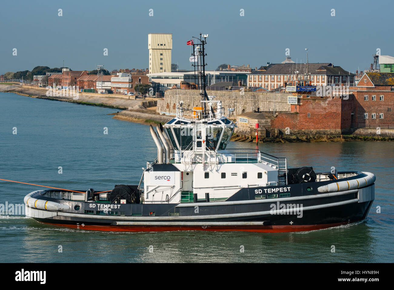 SD Tempest a new Serco Marine tug at Portsmouth Stock Photo - Alamy