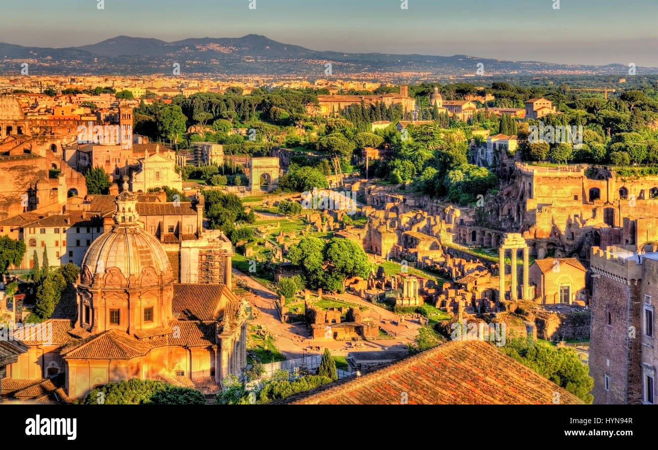 Aerial view of the Roman Forum - Italy Stock Photo - Alamy