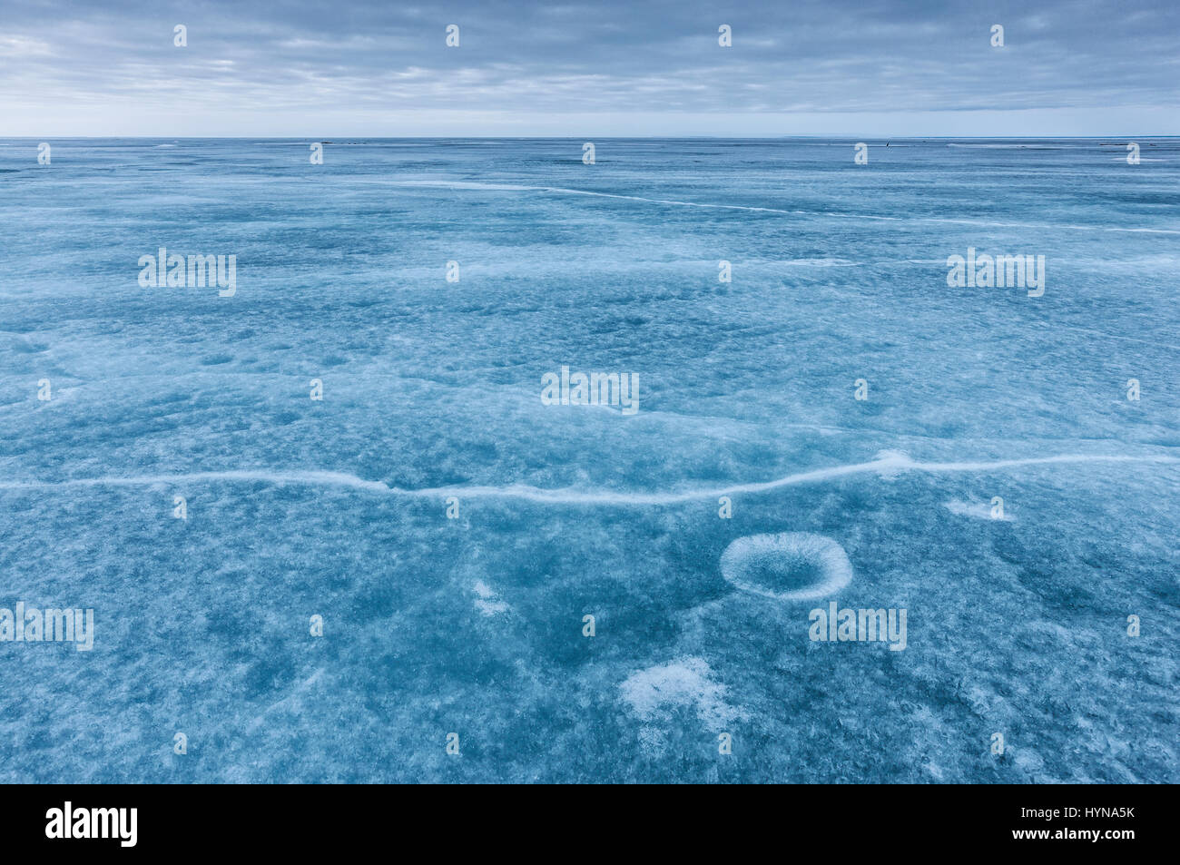 Ice structure on frozen Lake Winnipeg in winter, Manitoba, Canada Stock ...