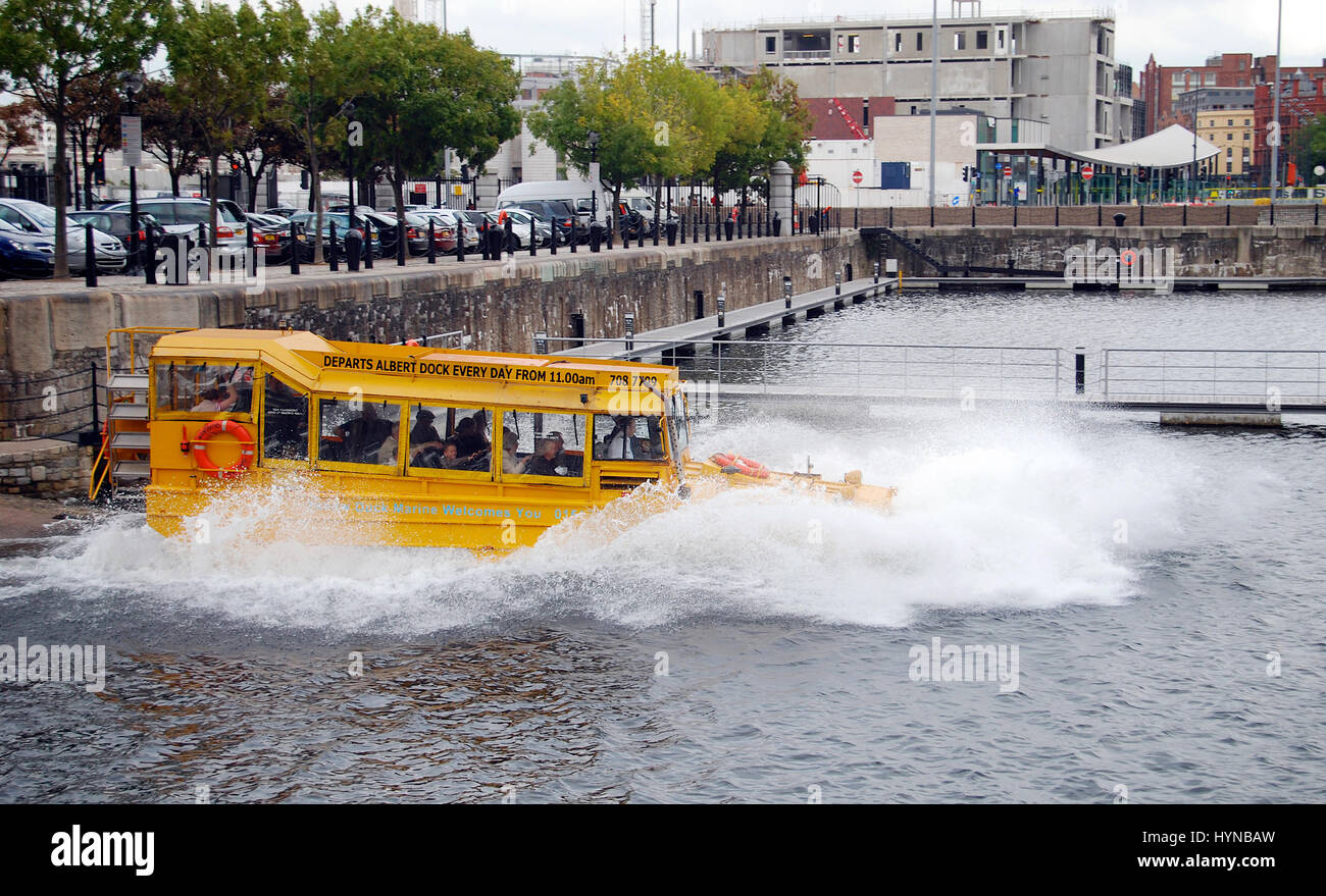 Yellow Duck enters Albert Dock in Liverpool, England Stock Photo - Alamy