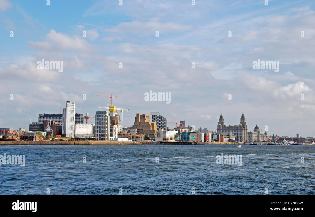 The skyline of Liverpool from the River Mersey, England Stock Photo - Alamy