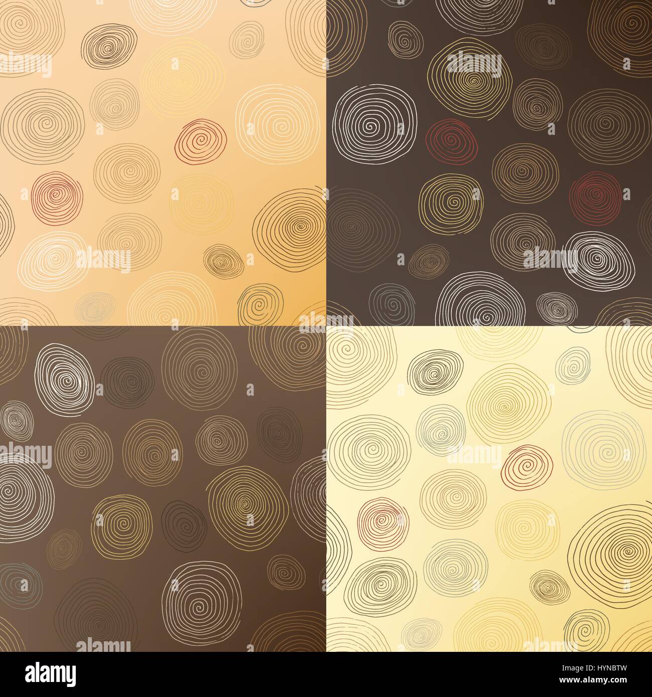 Stylized wooden spirals, hand drawn seamless pattern for interior ...