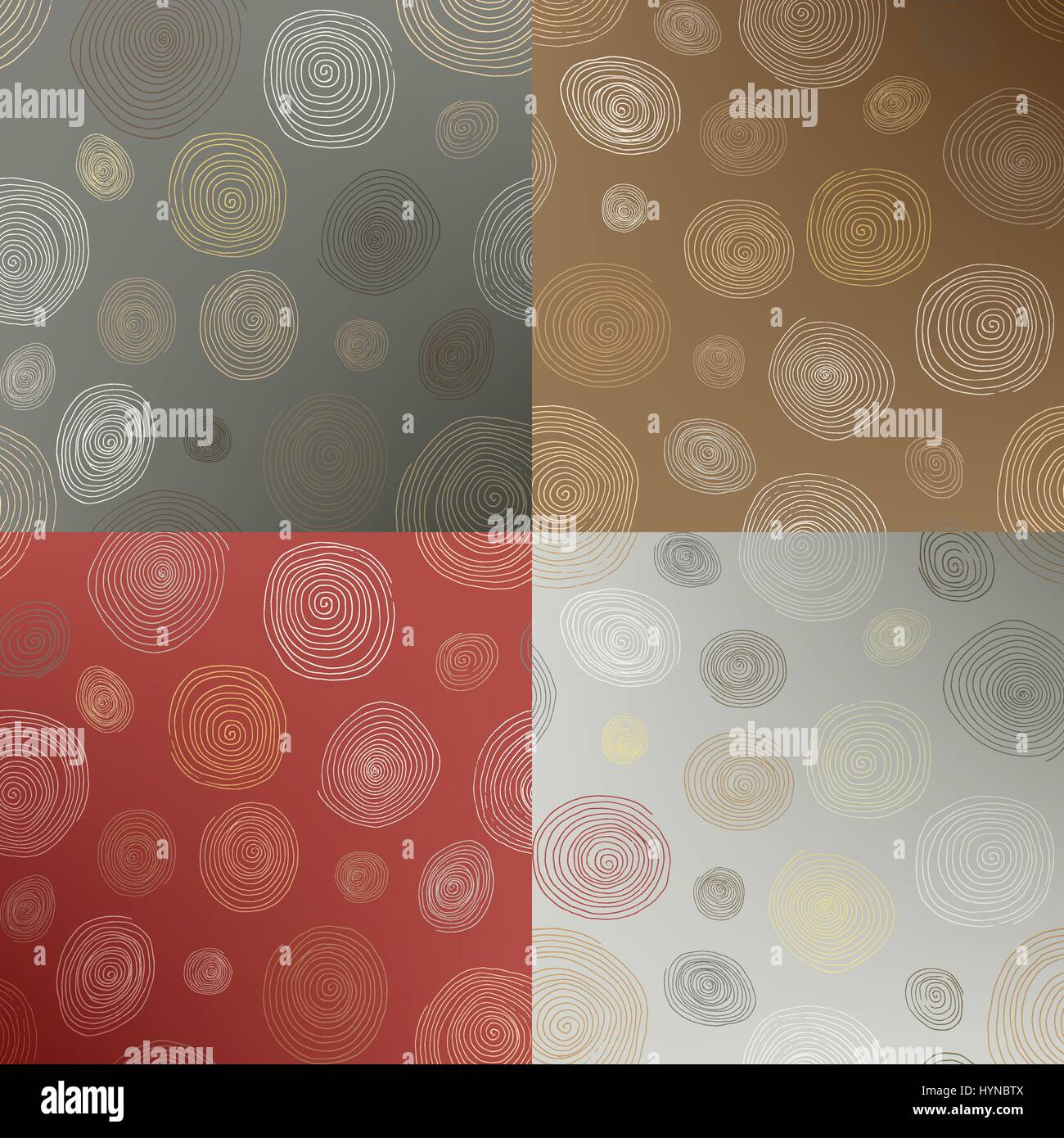 Stylized wooden spirals, hand drawn seamless pattern for interior ...