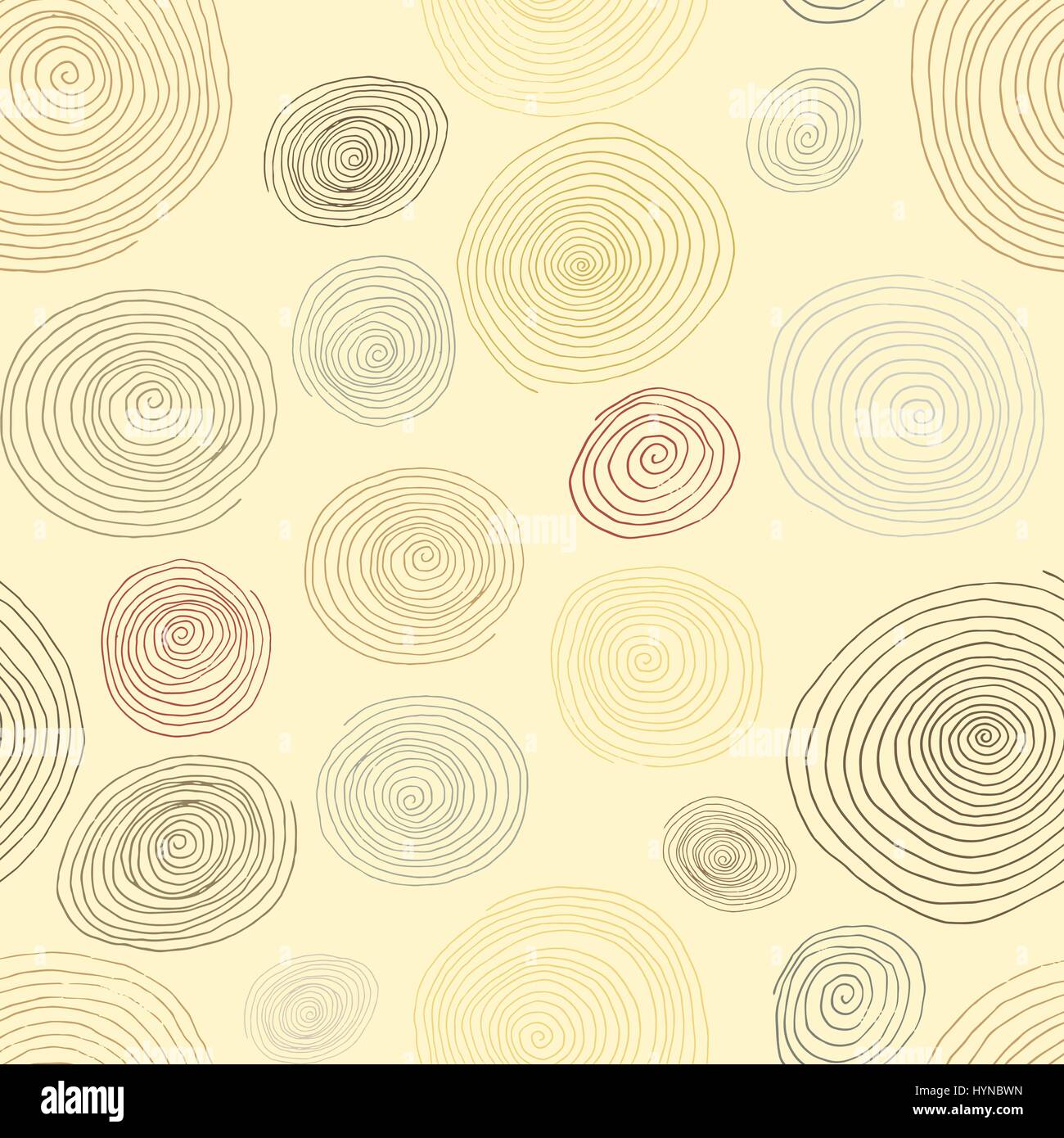 Stylized wooden spirals, hand drawn seamless pattern for interior ...