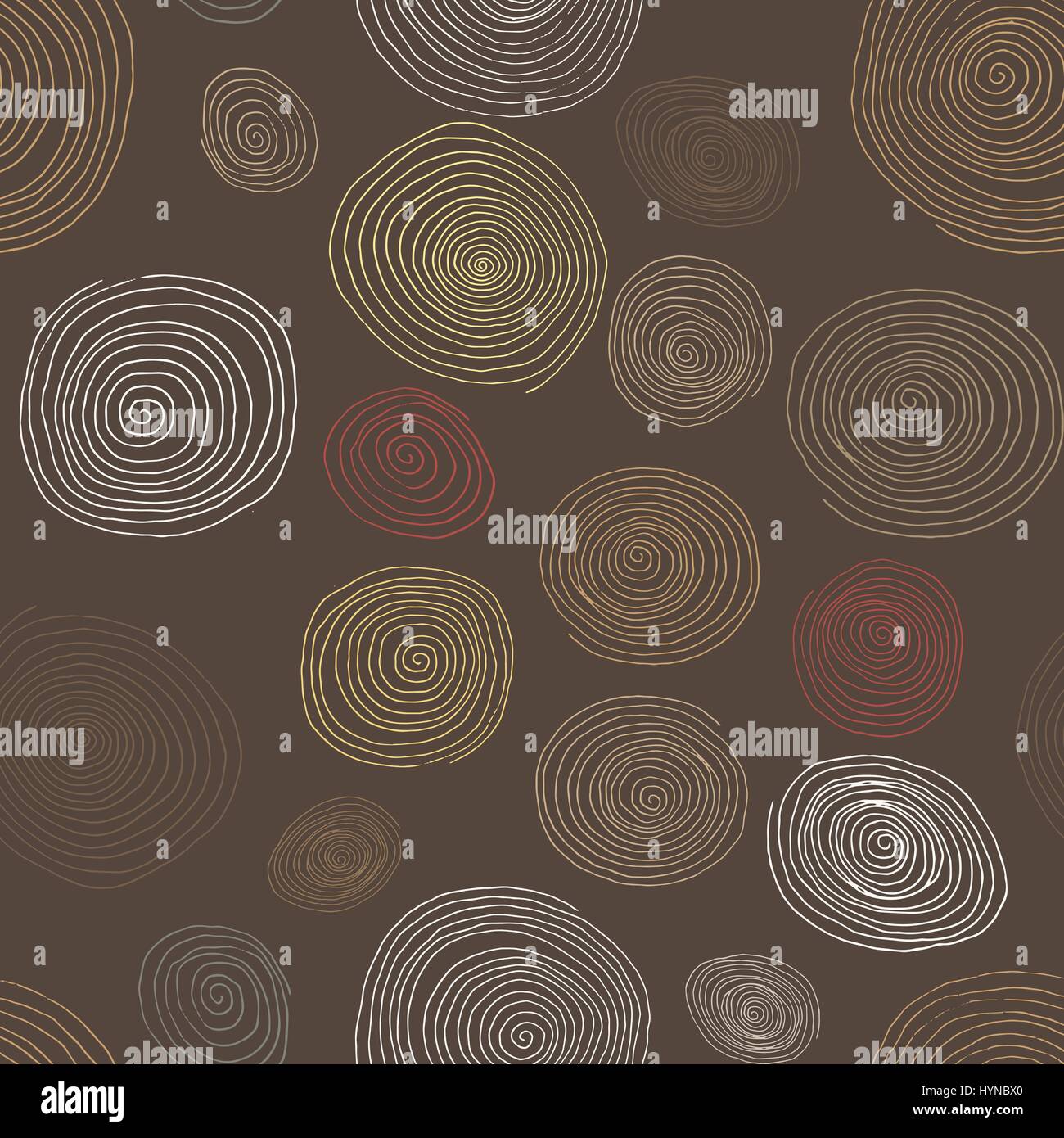 Stylized wooden spirals, hand drawn seamless pattern for interior ...