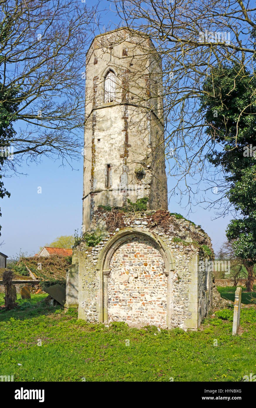 The octagonal tower of the old original church of SS Peter and Paul at ...