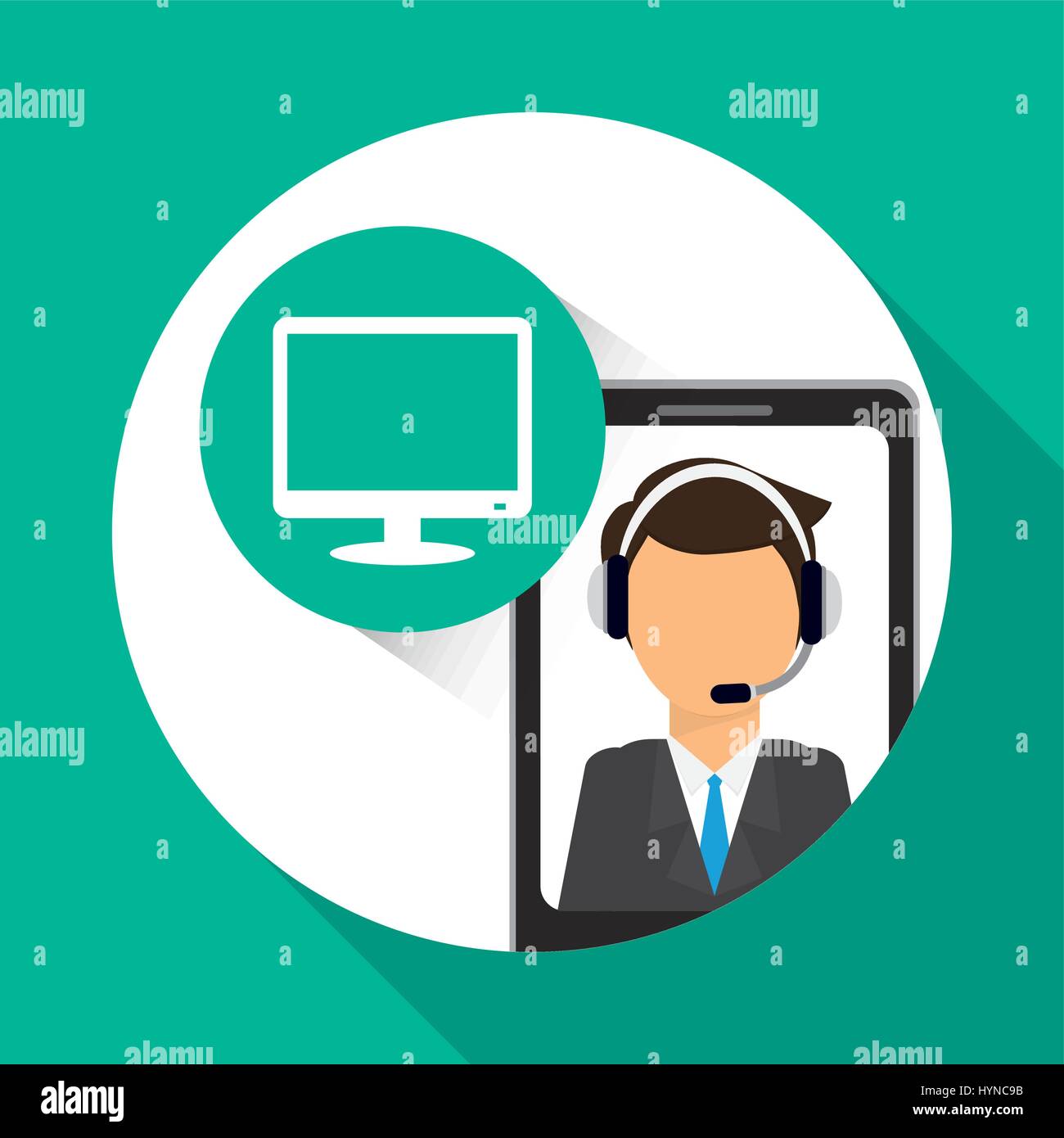call center concept with technical service icon design, vector ...