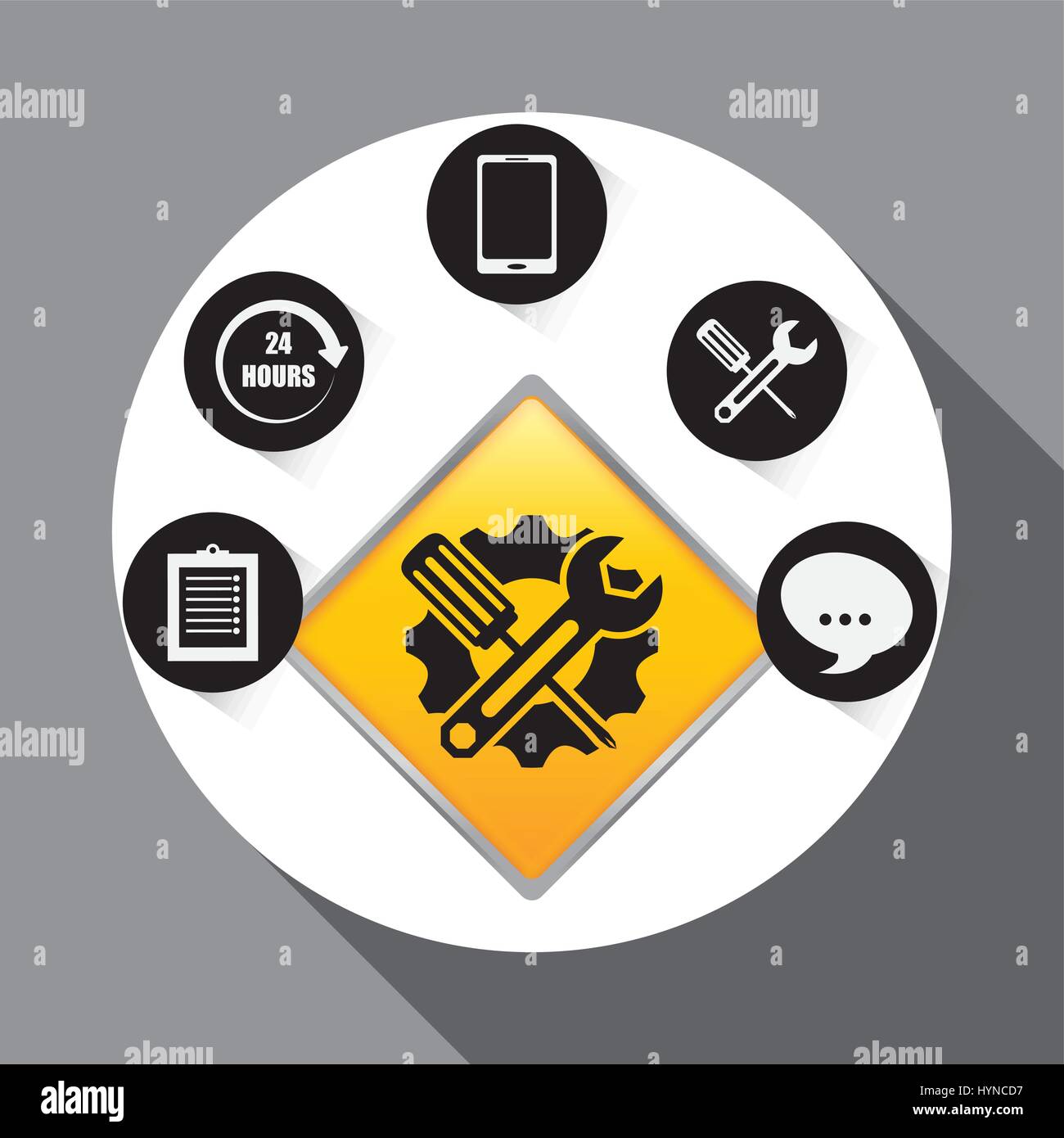 call center concept with technical service icon design, vector ...