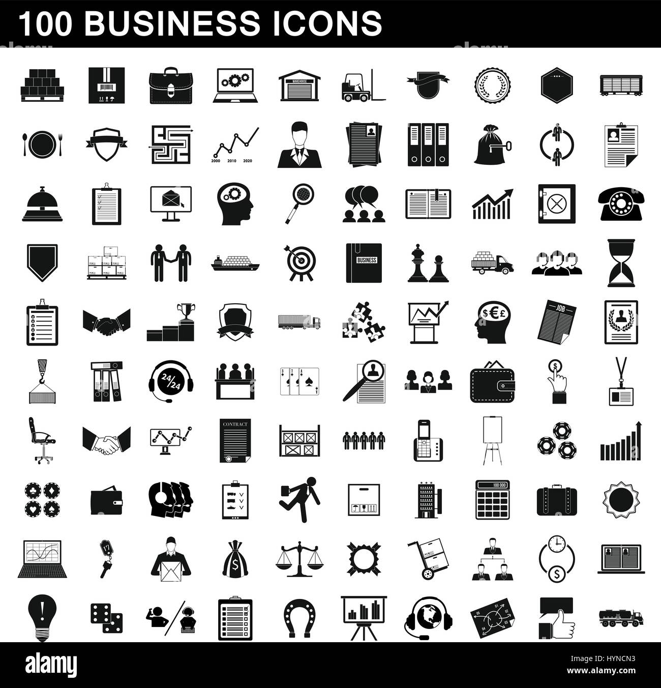 100 business plan icons hi-res stock photography and images - Alamy
