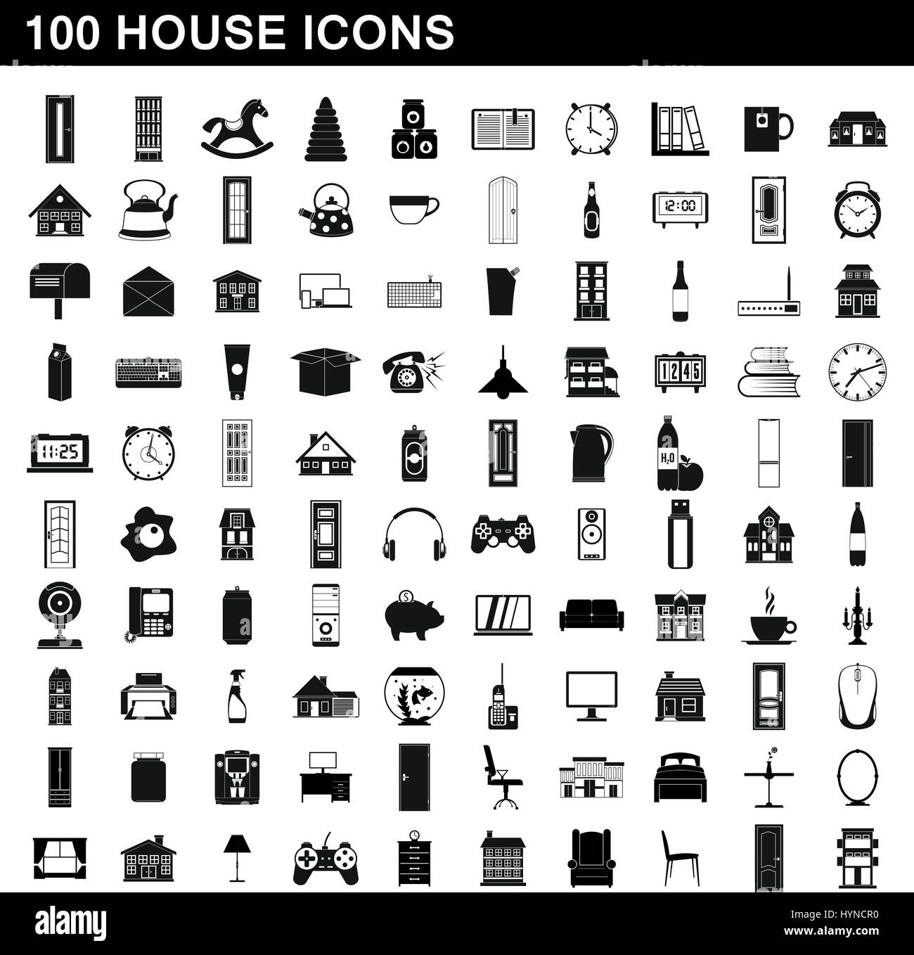 Simple kitchen furniture set Black and White Stock Photos & Images - Alamy