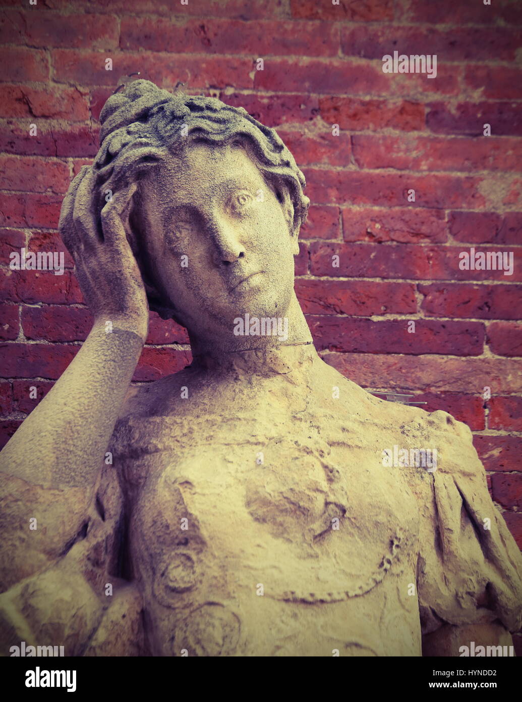antique statue with a headache and hand on the face Stock Photo - Alamy