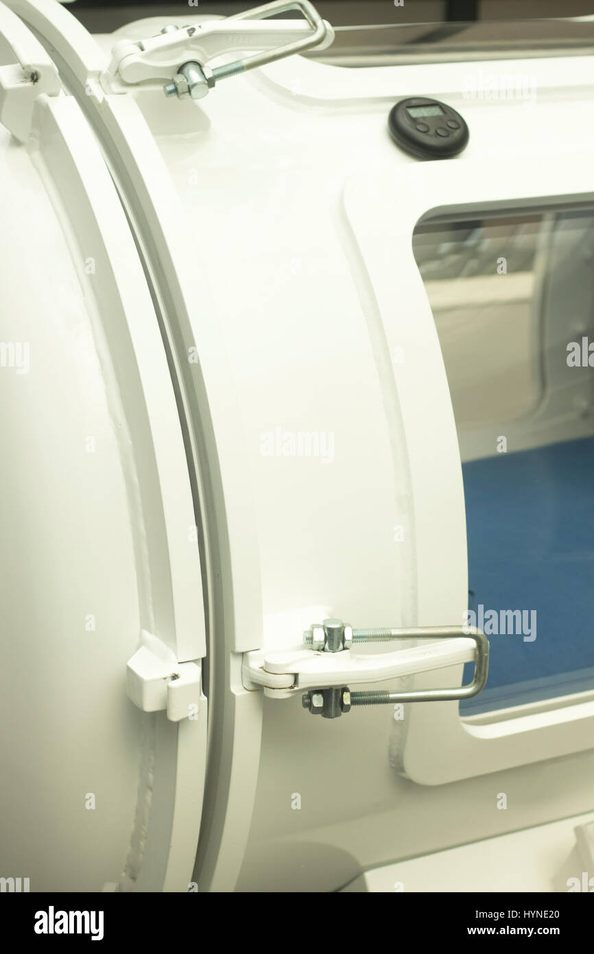 HBOT hyperbaric oxygen therapy tank chamber in hospital clinic used to ...