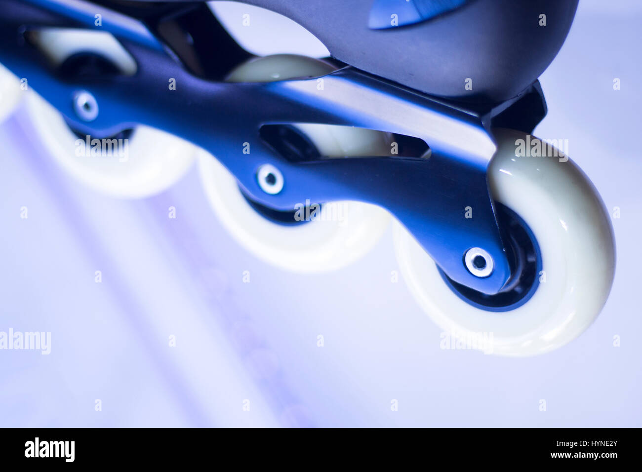 Freestyle inline skates boots and wheels in retail store shop window ...