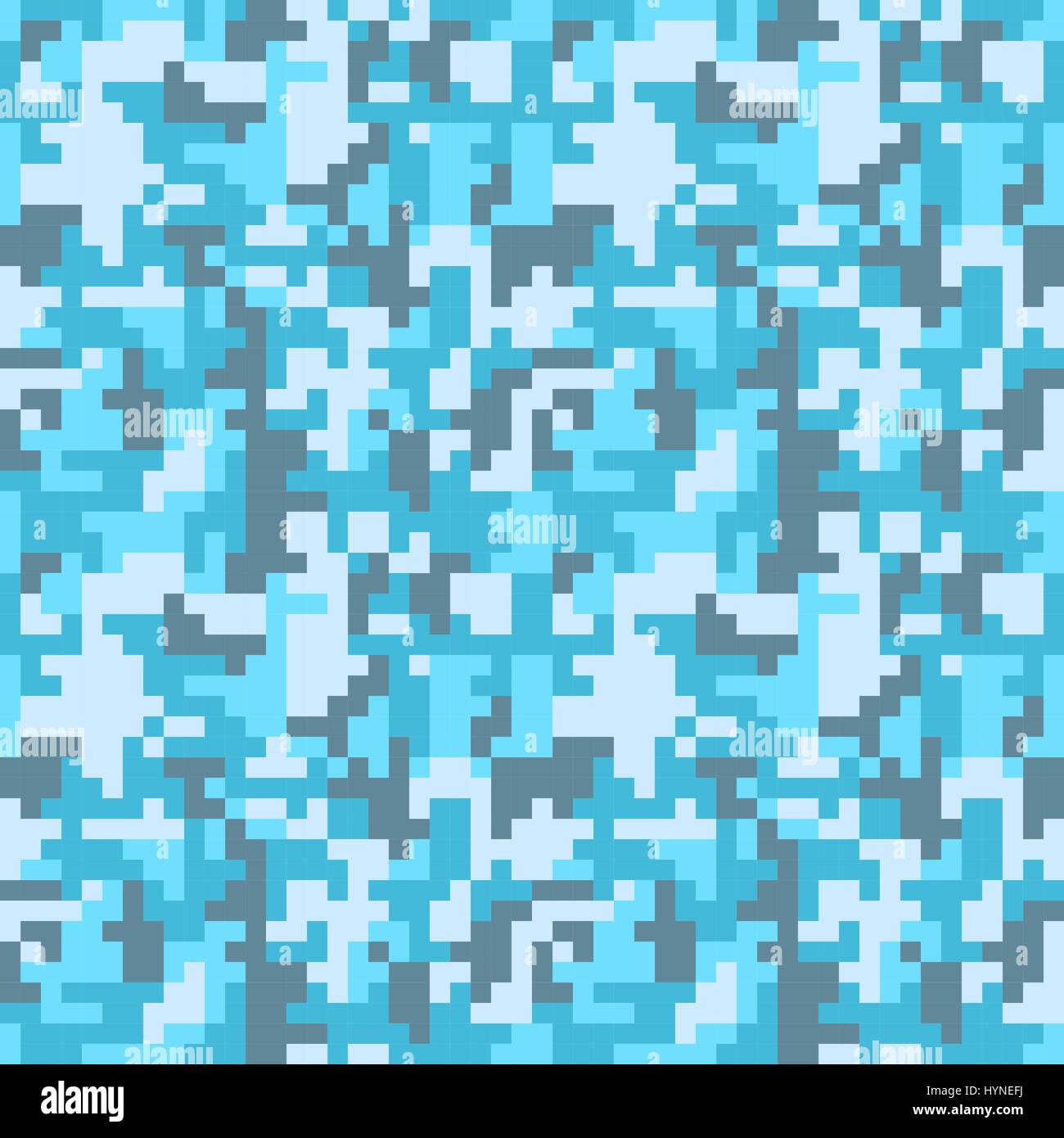 Pixel camo seamless pattern. Fashion blue trendy camouflage for game ...