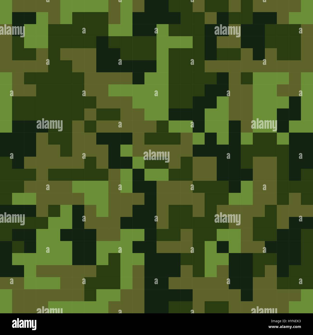 Pixel camo seamless pattern. Green forest camouflage Stock Vector Image ...