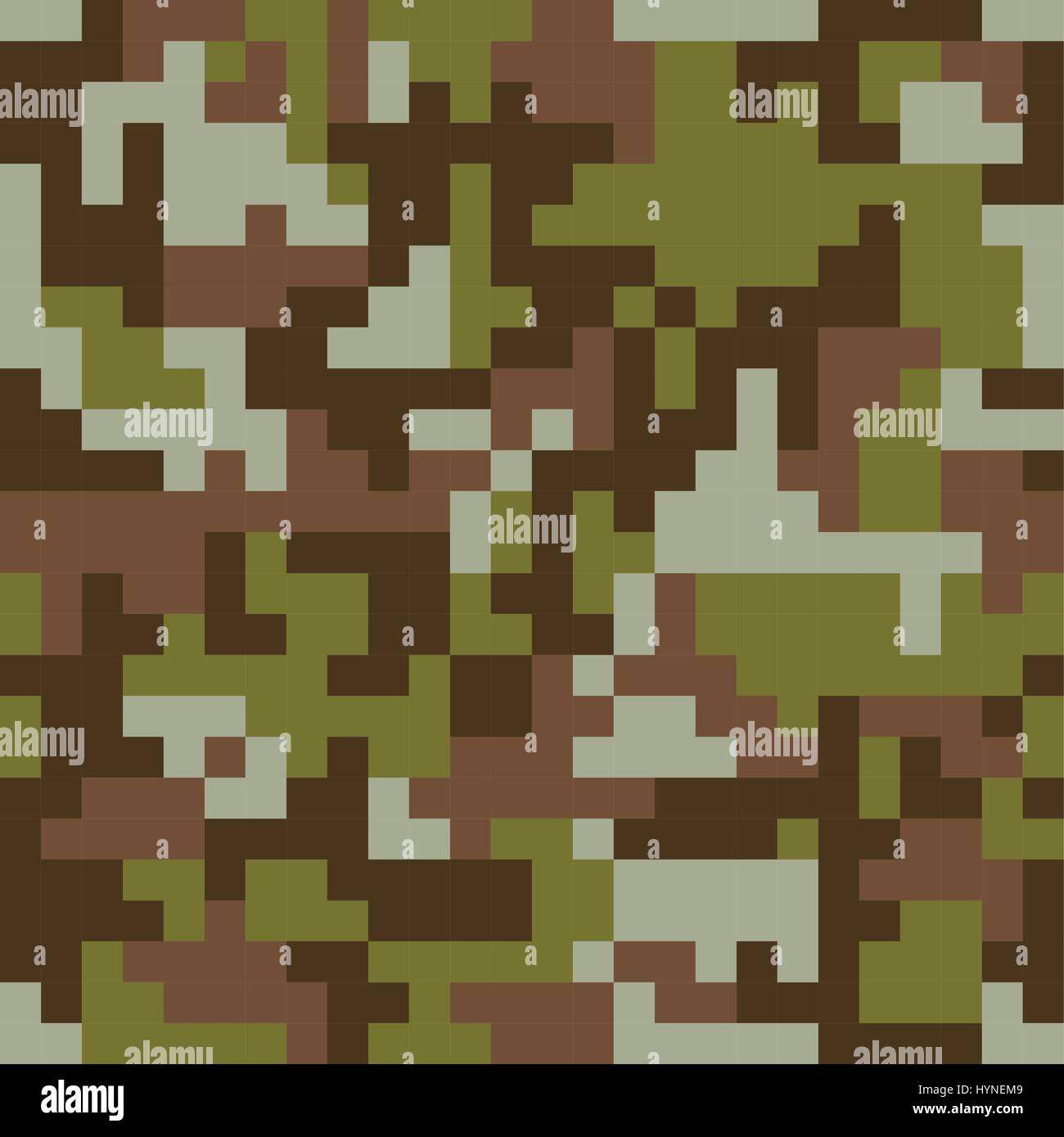Pixel camo seamless pattern. Brown forest camouflage Stock Vector Image ...