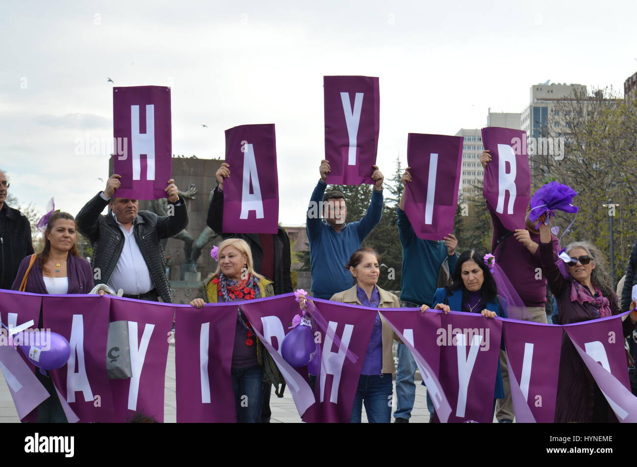 Ankara, Turkey. 05th Apr, 2017. People gathered to protest against the ...
