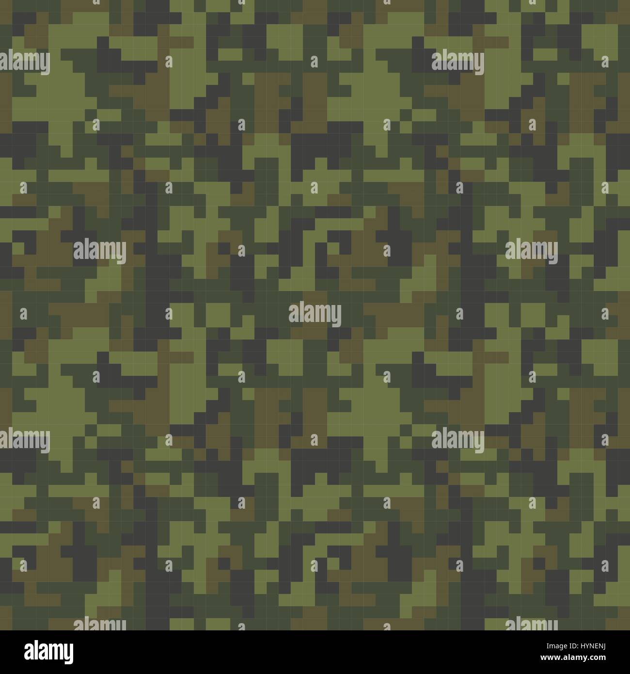 Pixel camo seamless pattern. Green forest camouflage Stock Vector Image ...