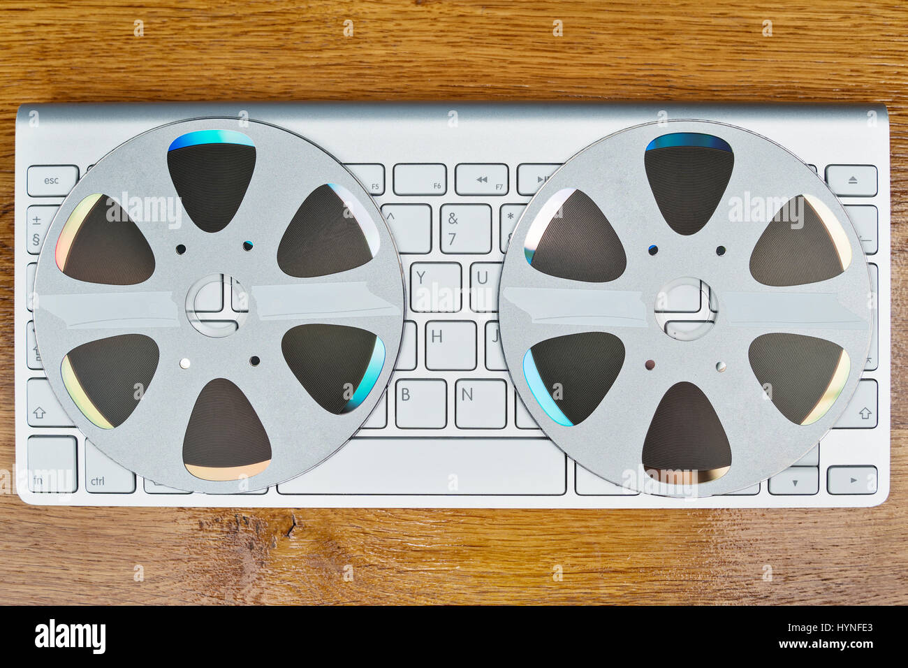 Keyboard and CD top view Stock Photo - Alamy