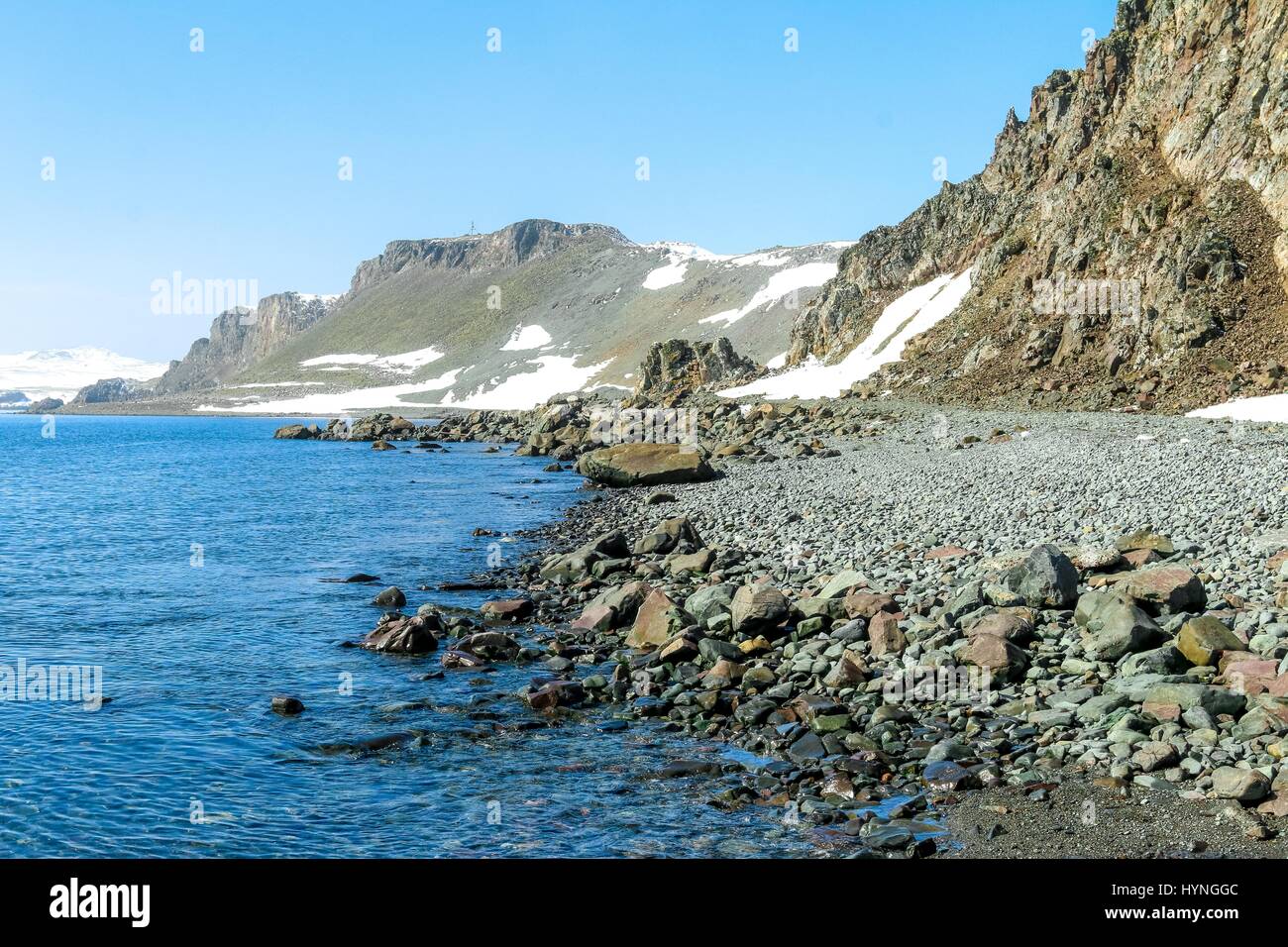 Coastal landscape, Fildes Bay, King George Island, Antarctica Stock ...