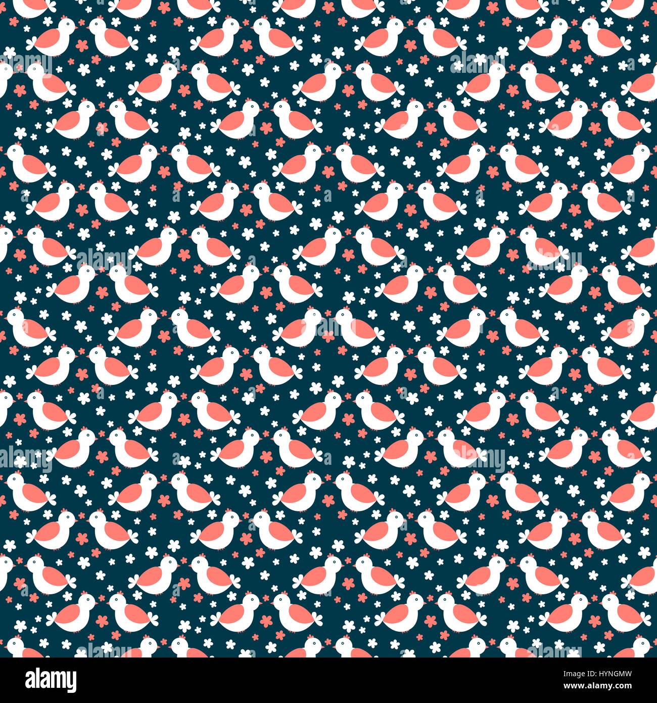 Seamless pattern with cute birds Stock Vector Image & Art - Alamy