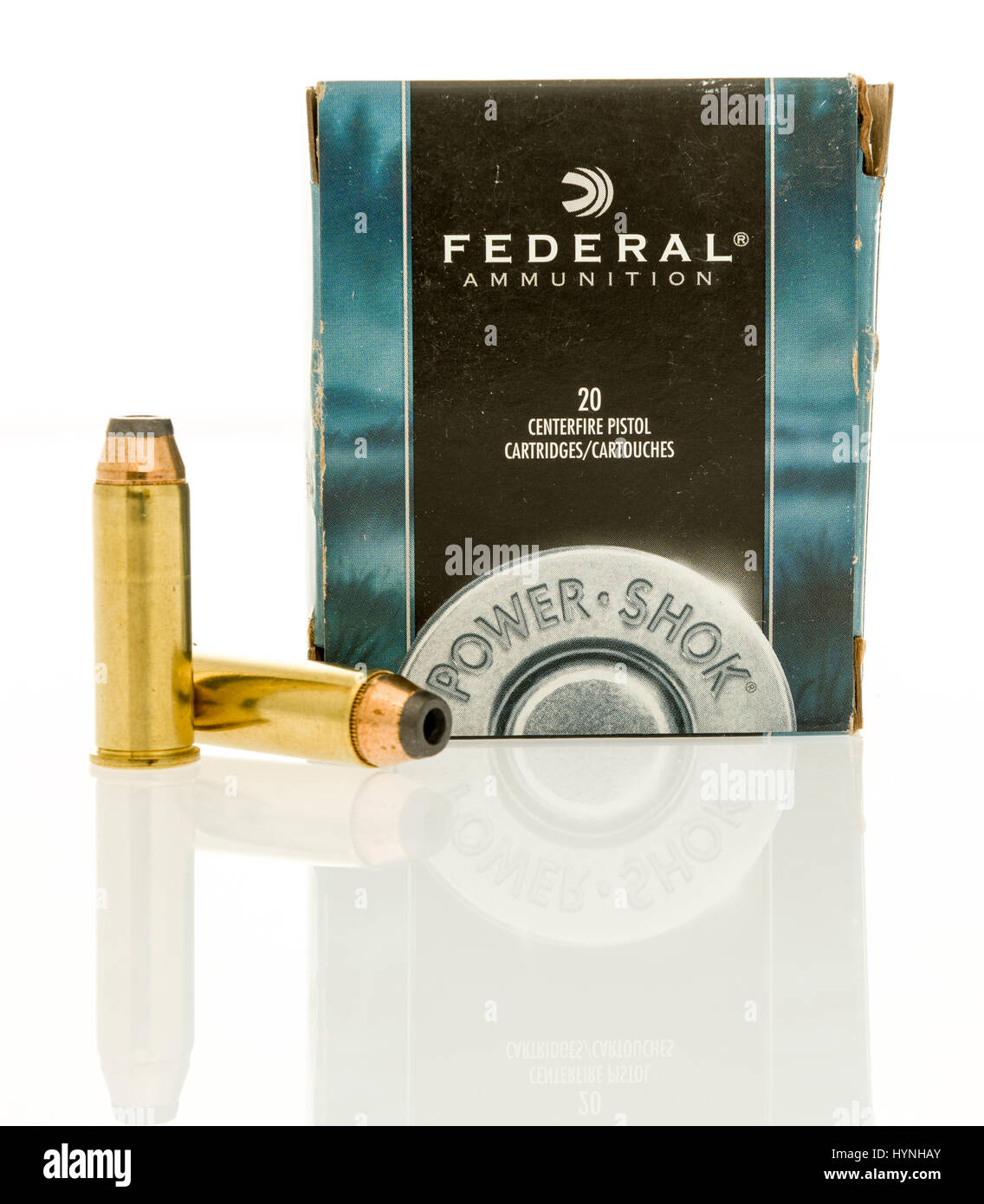 Winneconne, WI - 31 March 2017: Box of Federal ammunition in 44 magnum ...