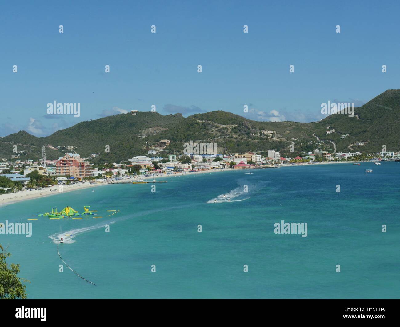 Marigot Bay, St. Martin, Caribbean Islands Scenic coastal view of ...