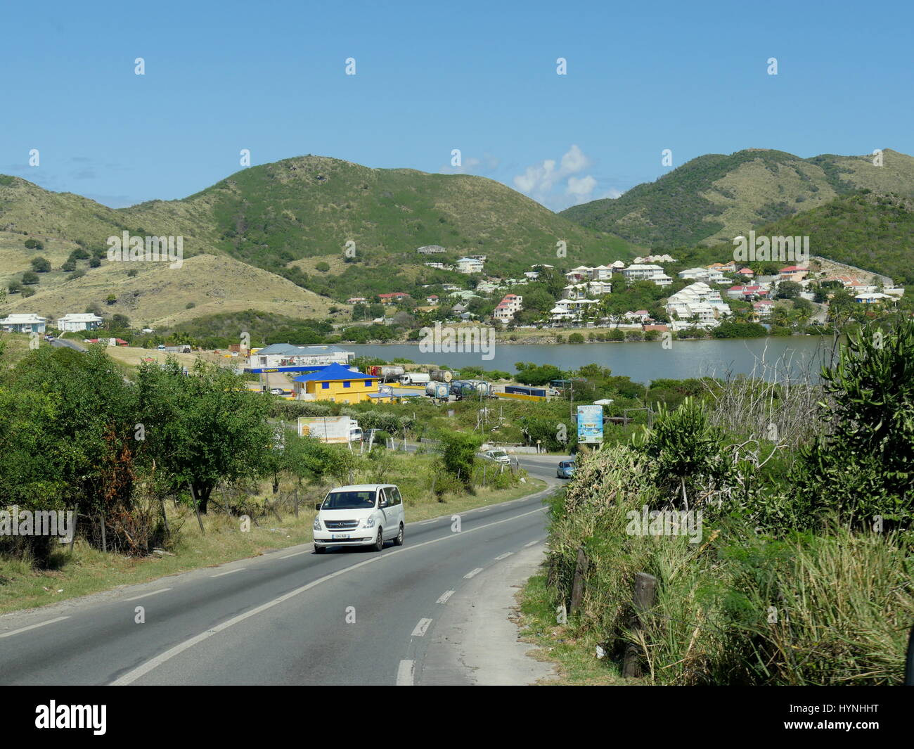 St. Maarten, Caribbean Island Driving through the scenic view of St ...