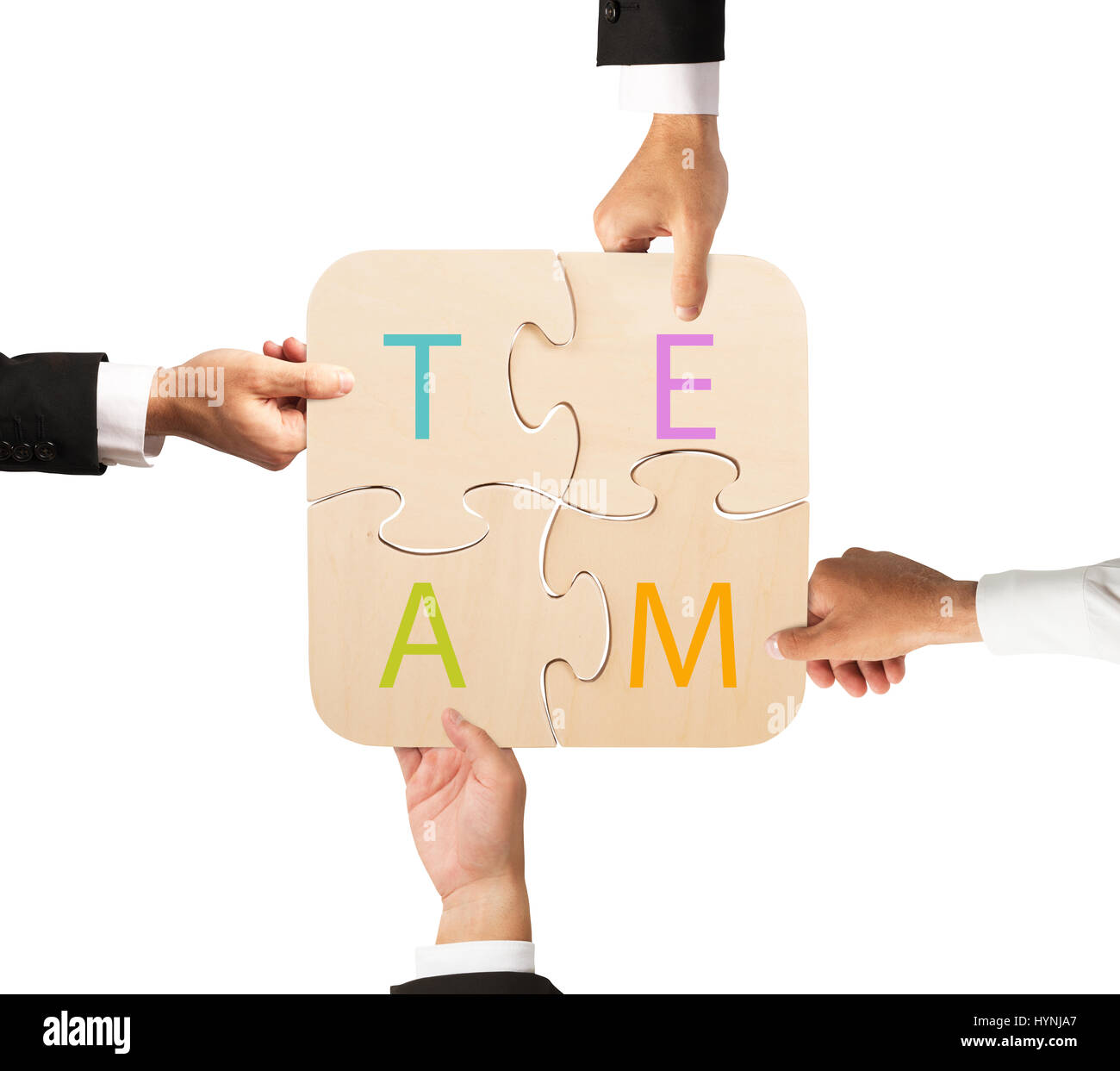 Team work for one goal Stock Photo - Alamy