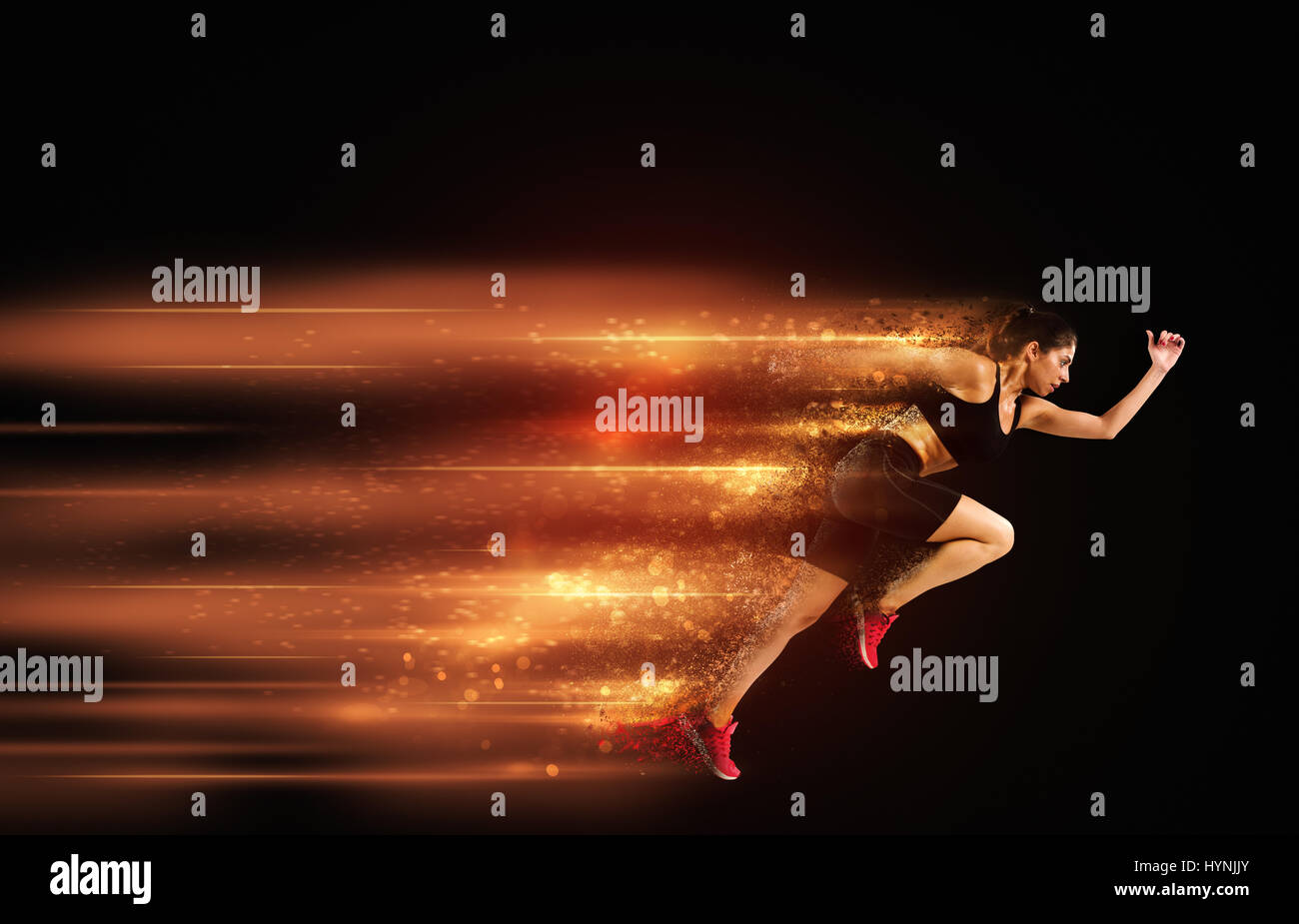 Athletic woman fast runner Stock Photo - Alamy